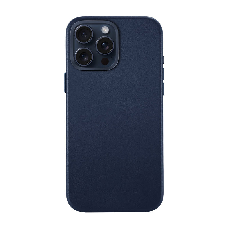 iPhone 16 Pro Max Minimal Leather Case | Navy - SANDMARC