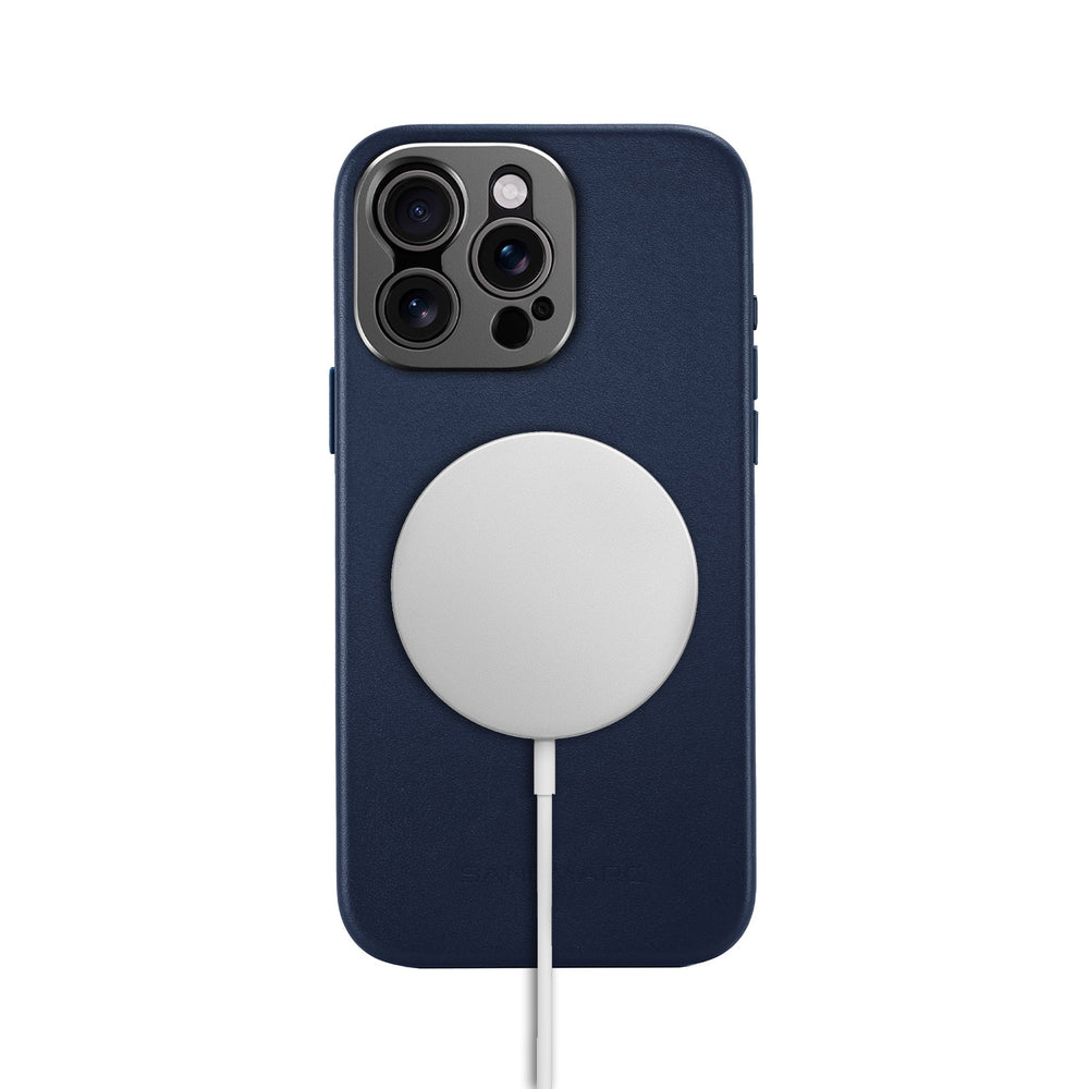 iPhone 16 Pro Leather Case | Navy (works with MagSafe) - SANDMARC