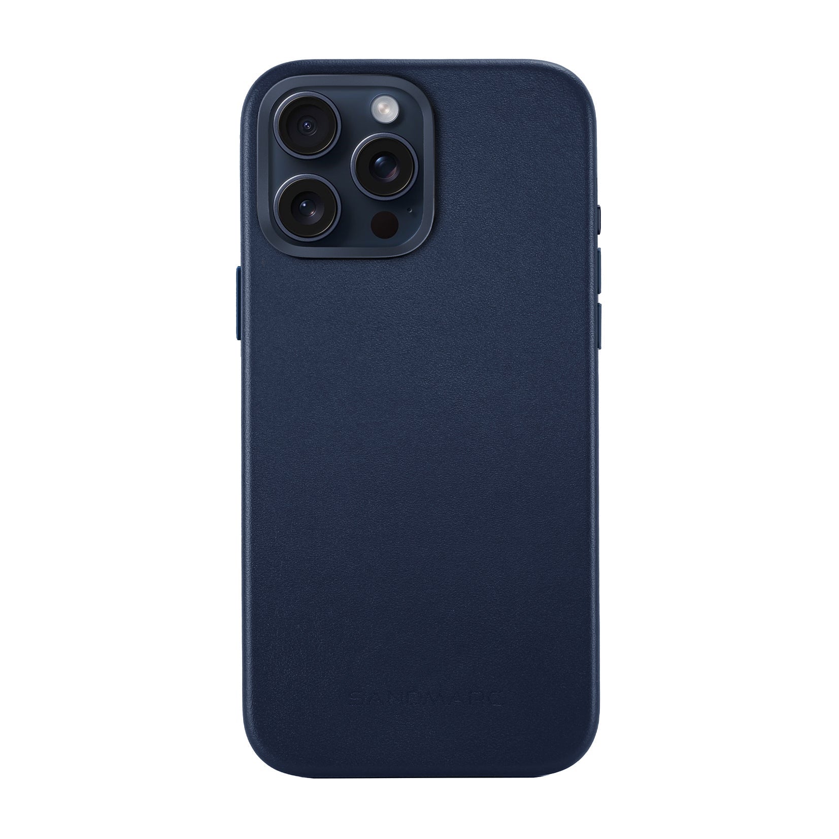 iPhone 15 Pro Max Minimal Leather Case | Navy - SANDMARC